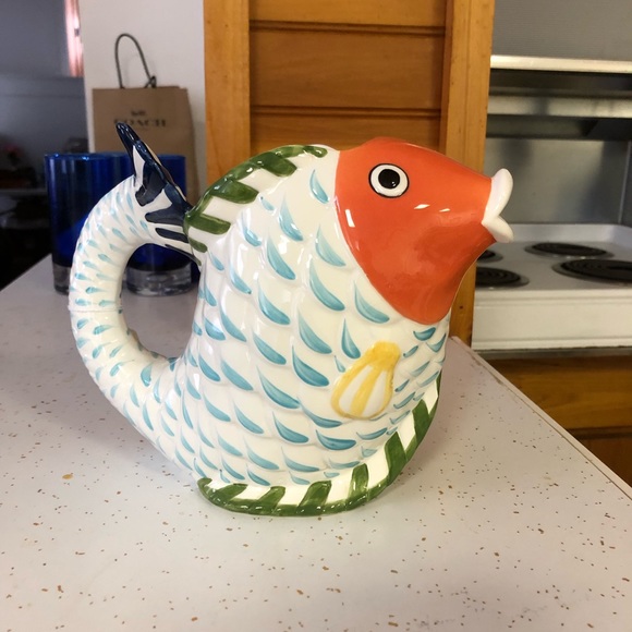Kitchen | Vintage Unique Ceramic Fish Pitcher | Poshmark